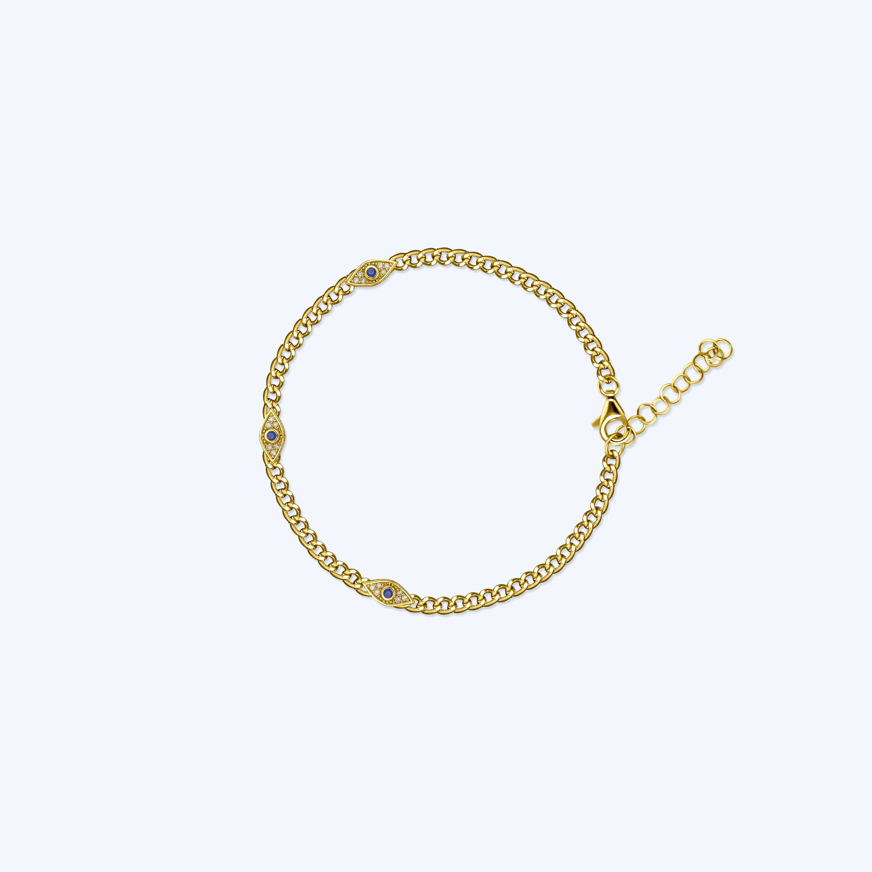 Evil Eye Curb Chain Bracelet – Shop Marlowe Street