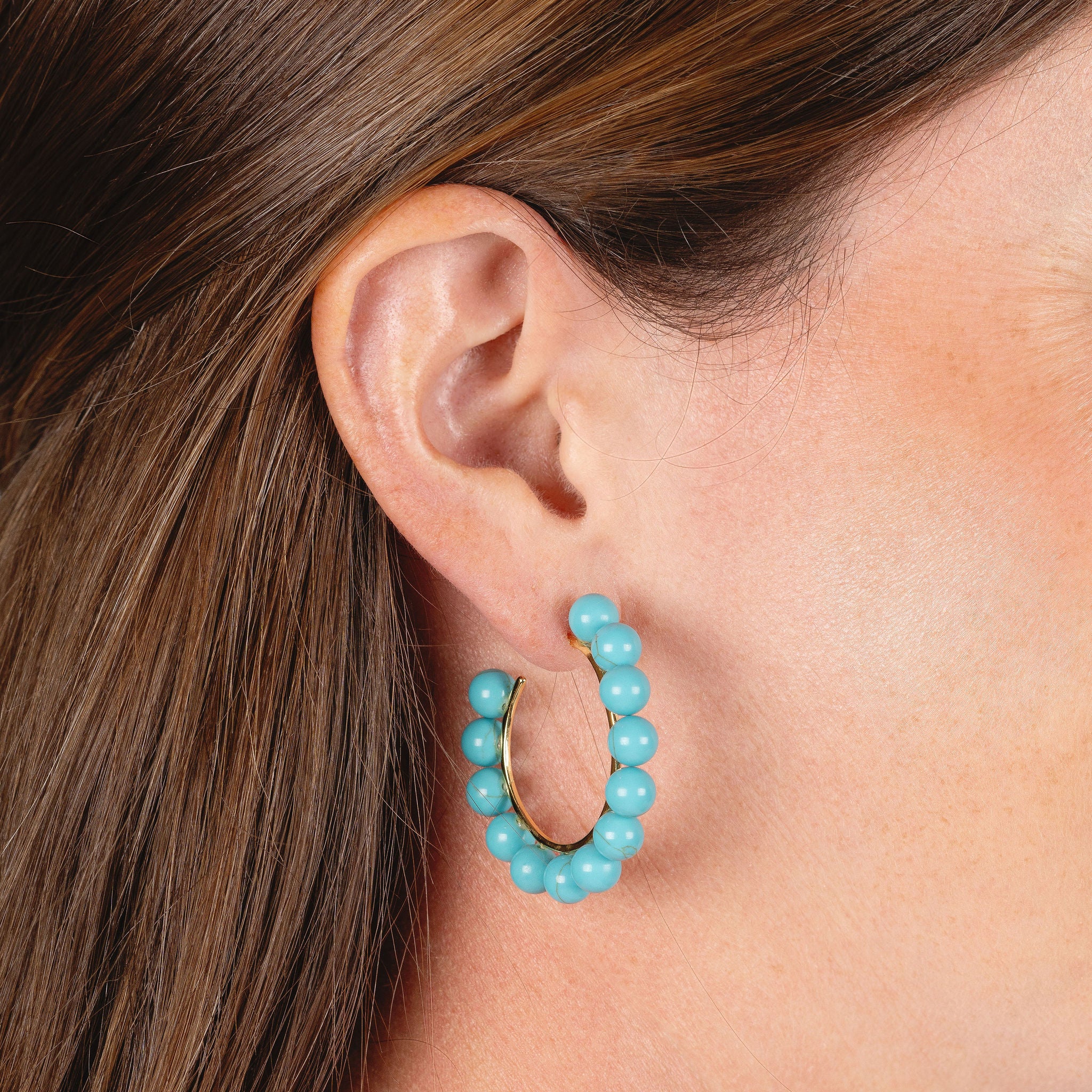 Tess Turquoise Hoops – Shop Marlowe Street